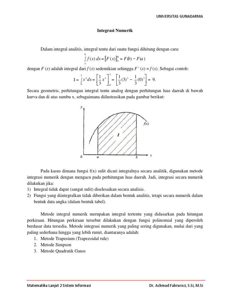 CAPTURE 5 - Integrasi Numerik | PDF
