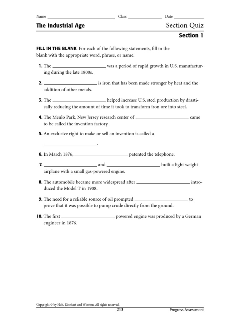 Chapter 4 - Section 1 Quiz | PDF