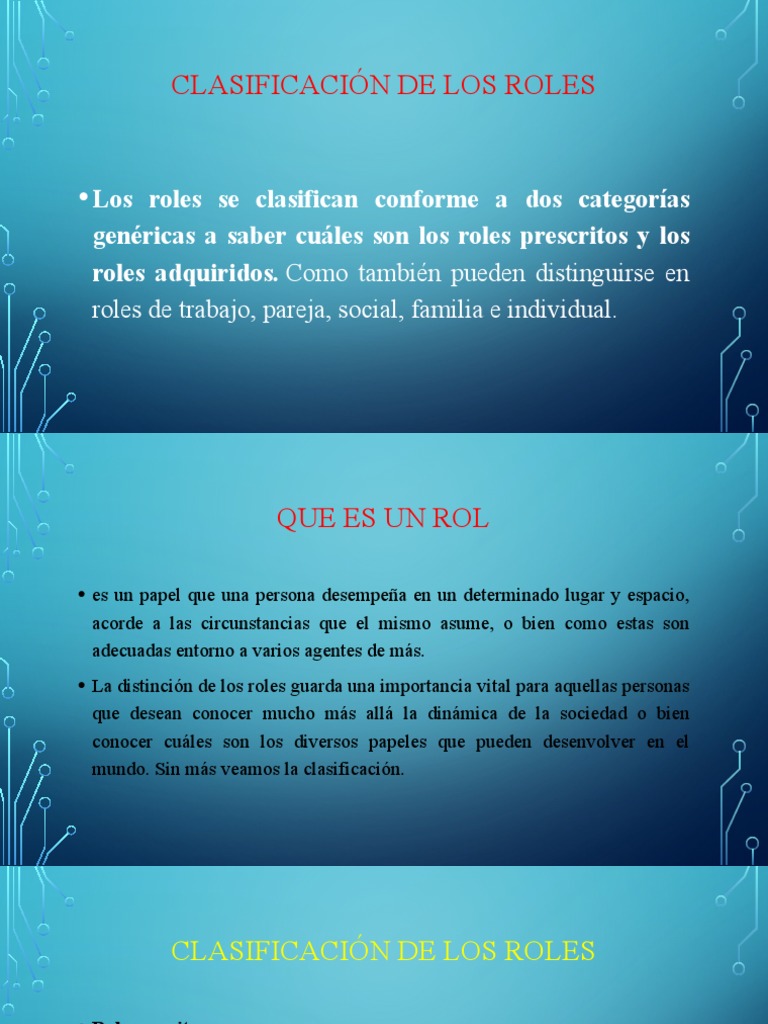 Clasificación de Los Roles | PDF