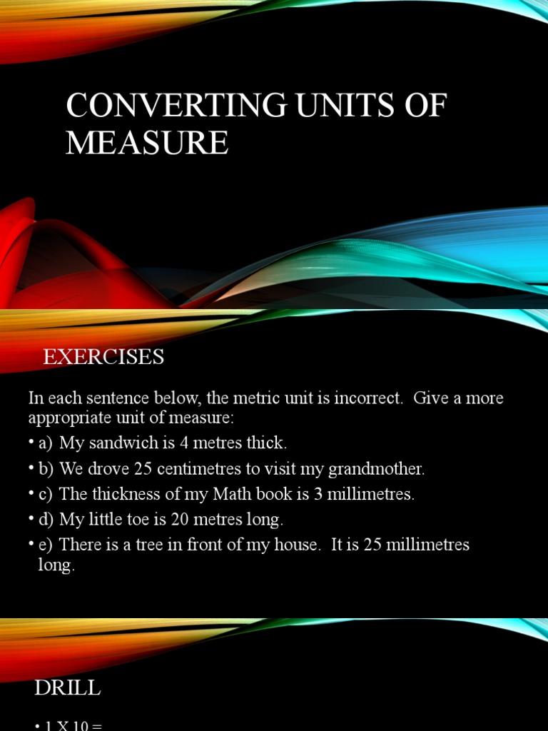 Converting Units of Measure | PDF