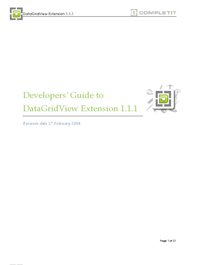 Developers Guide | PDF | Microsoft Excel | Computer Engineering