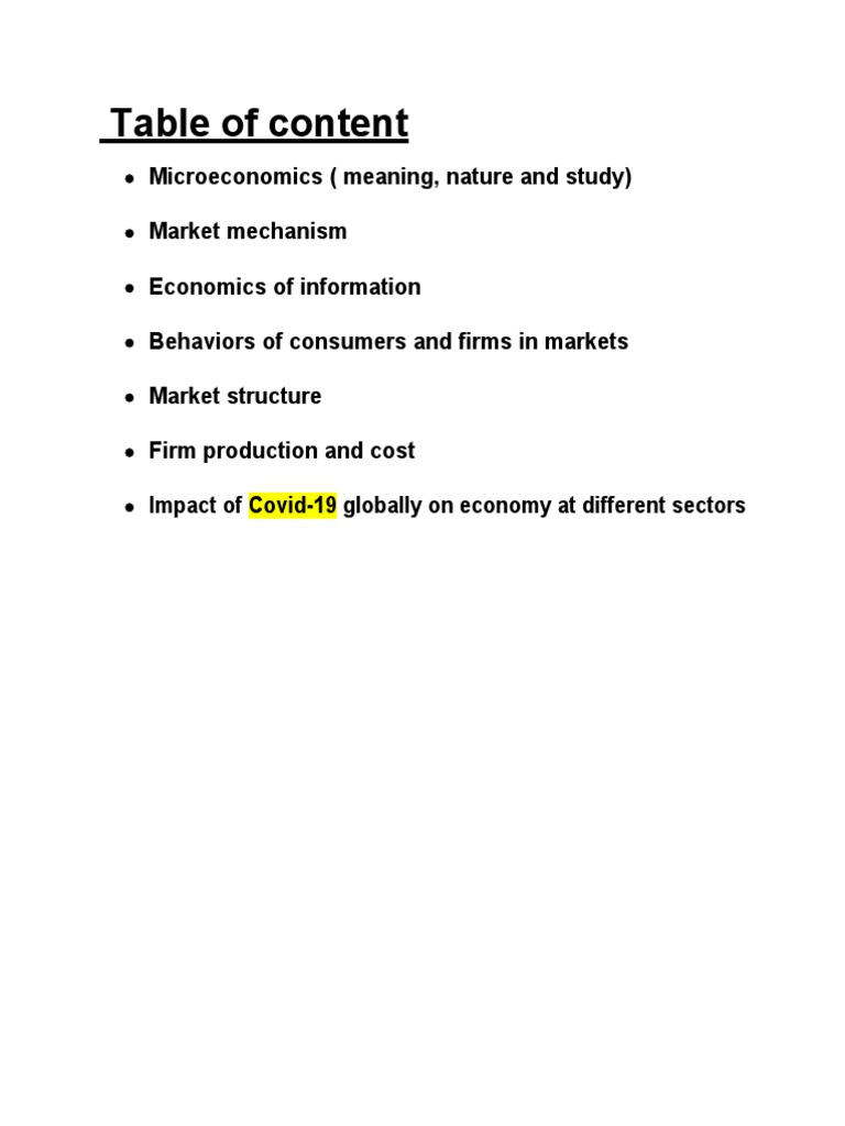 Microeconomics Project | PDF | Microeconomics | Market (Economics)