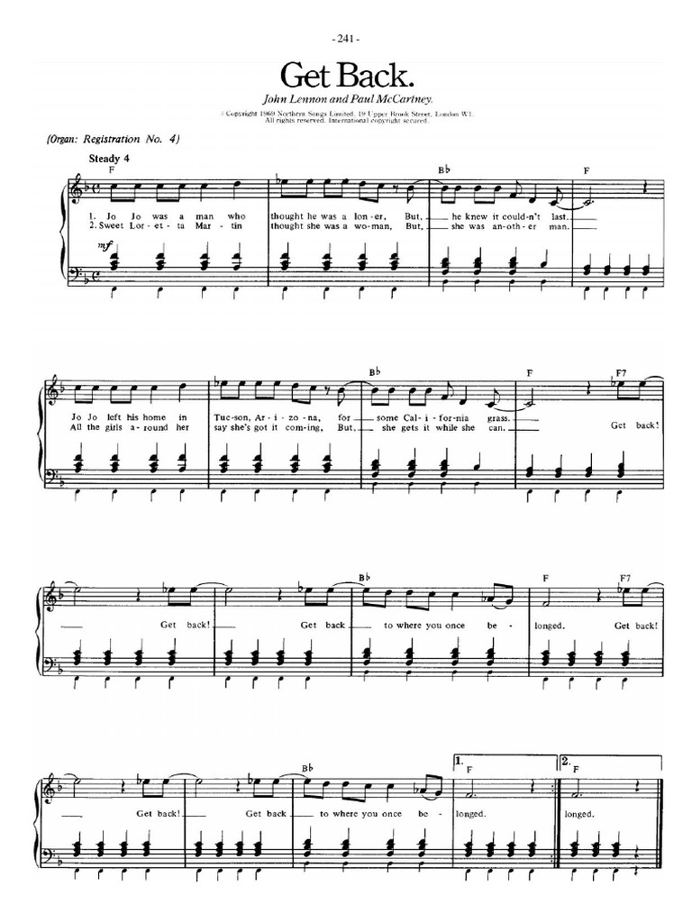 Get Back - The Beatles | PDF