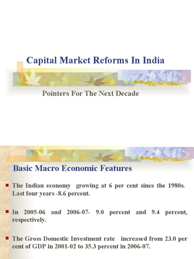 Capital Market Reforms in India | PDF | Securities (Finance ...