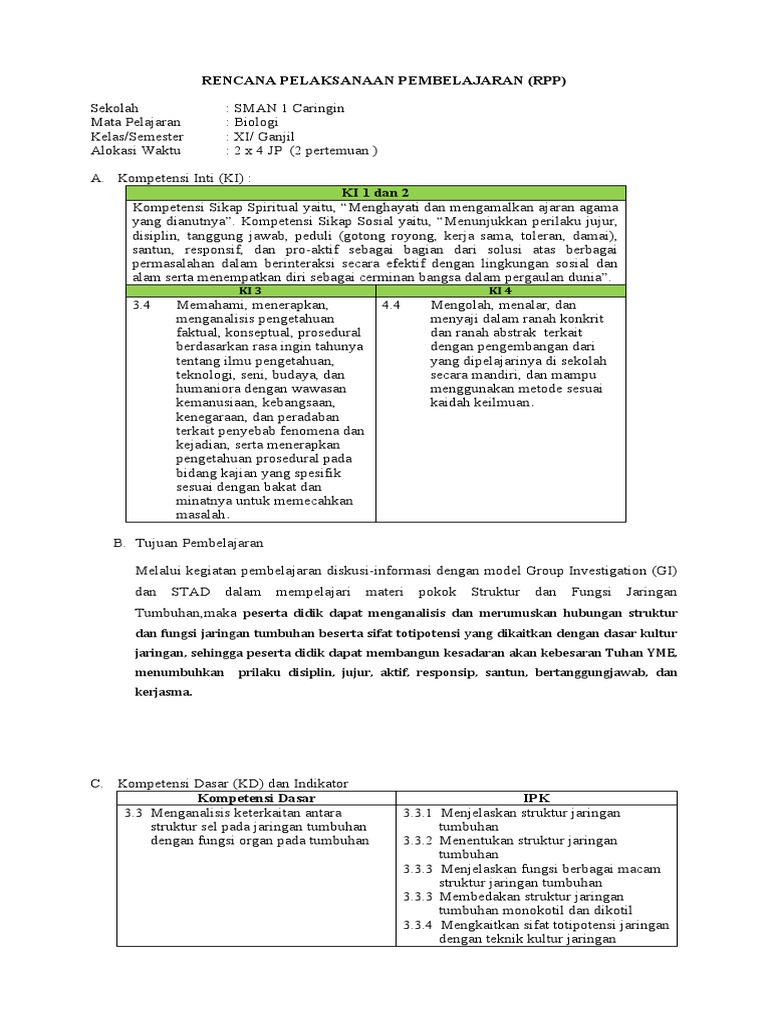 RPP XI - KD 3.3 - Oke Sip | PDF