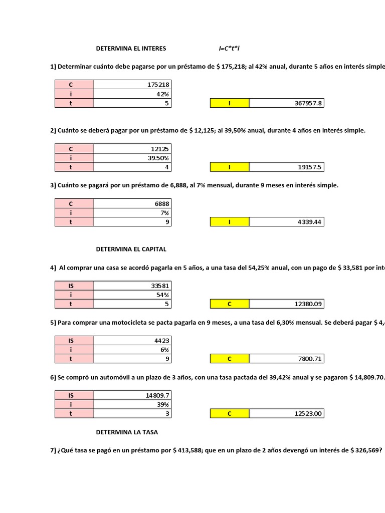 Determinar El Interes | Descargar gratis PDF | Interés | Deuda