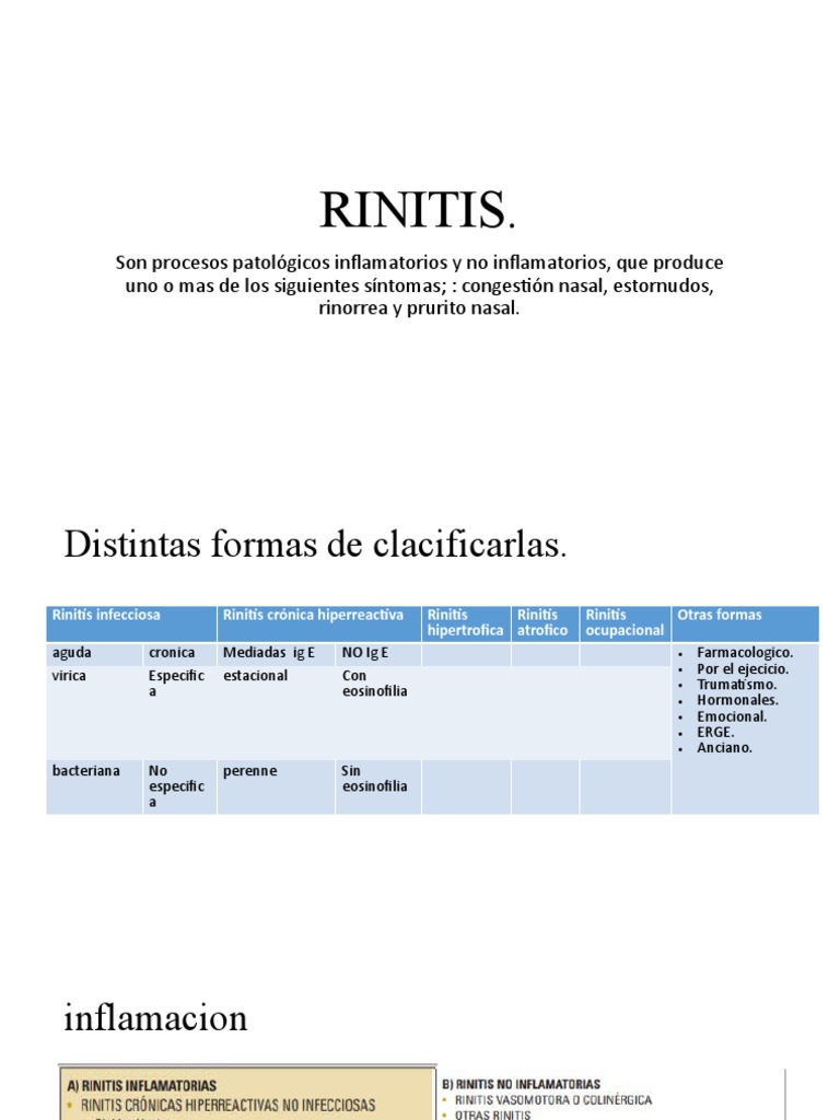 Tipos y Tratamientos de Rinitis | PDF | Alergia | Inmunología