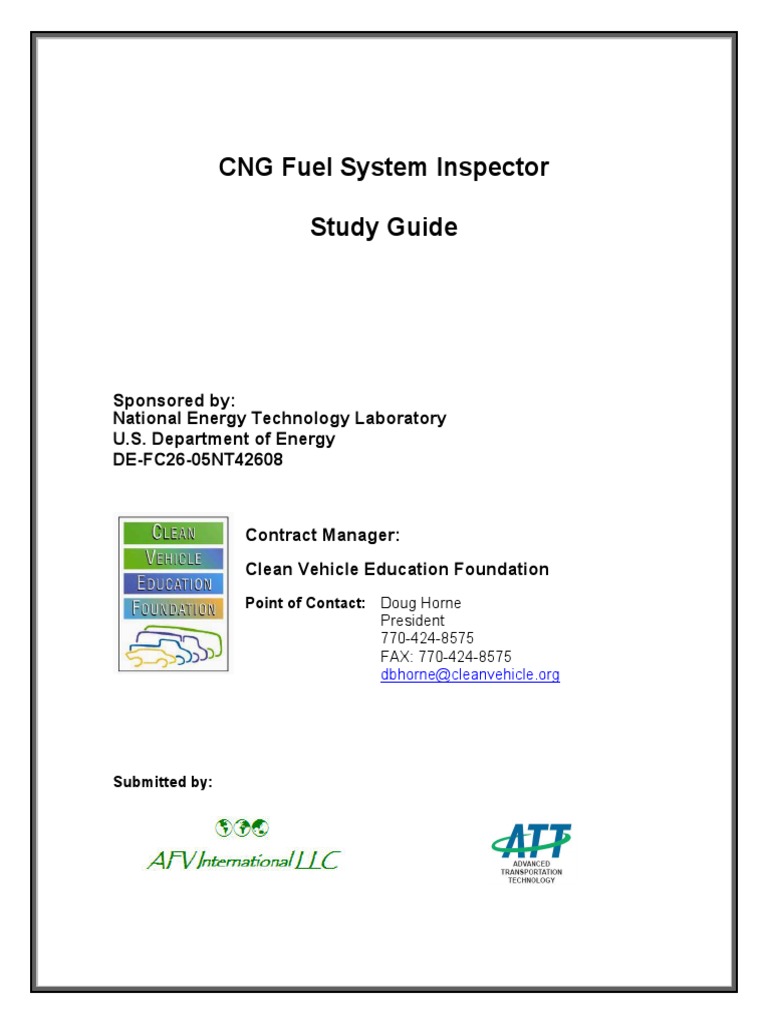 CNG Fuel System Inspector Study Guide | PDF | Leak | Natural Gas