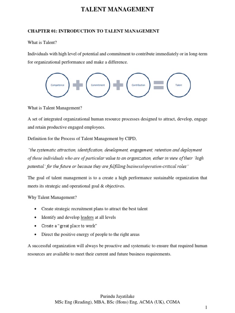 Talent Management - Full Note PDF | PDF | Competence (Human Resources ...