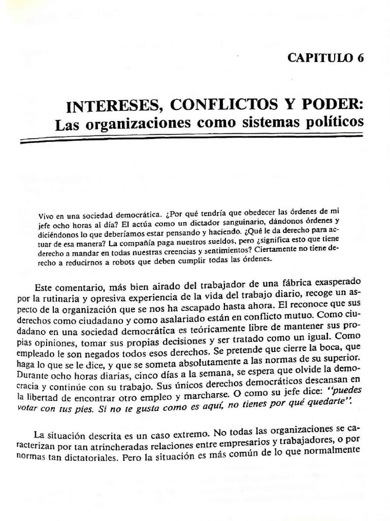 Morgan Cap 6 - Intereses, Conflictos y Poder | PDF