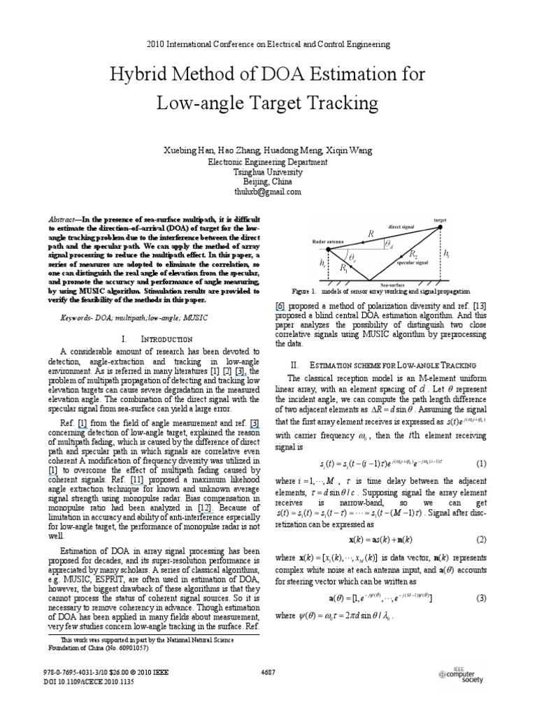 DOA Estimation for Low-Angle Tracking | PDF | Radar | Covariance