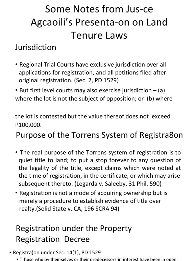 An Overview of Land Registration Under the Property Registration Decree ...