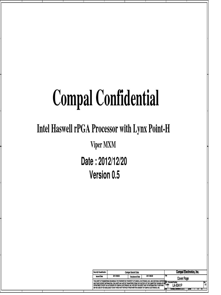 Compal LA-9241P | PDF | Usb | Electronic Engineering