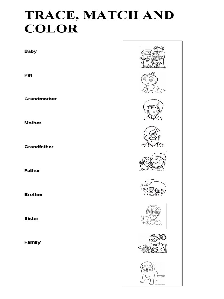 Trace Family Members Fun Activities Games - 7242 | PDF