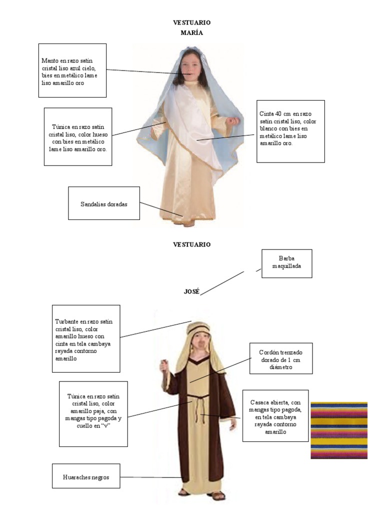 Vestuario de José y María para Pastorela | PDF