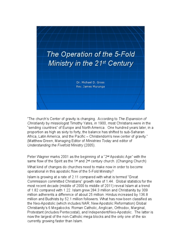 The Operation of The 5-Fold Ministry in The 21 Century | PDF | Elder ...