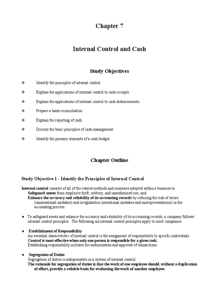 Internal Control & Cash Chapter | PDF | Internal Control | Cheque
