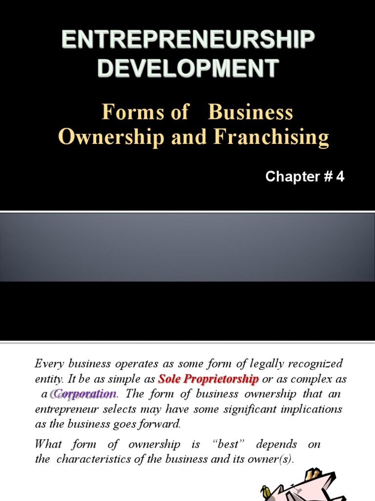 Chapter 5 - Forms of Business Ownership and Franchising | PDF ...