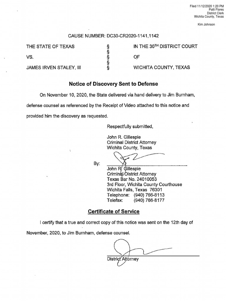 Notice of Discovery in Jason Wilder McDaniel Case | PDF | National ...
