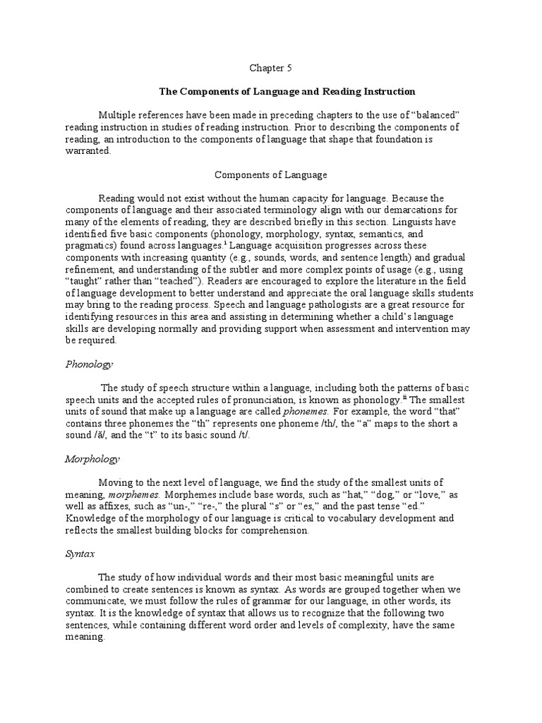 Components of Language Explained | PDF | Morphology (Linguistics ...