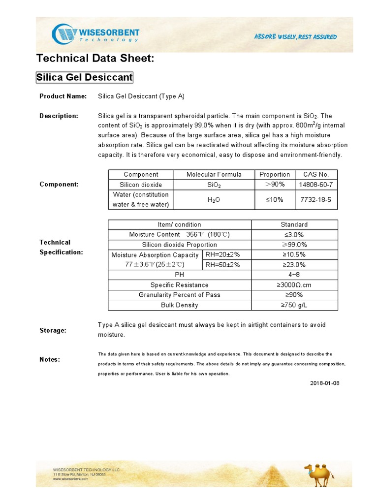 TDS Silica Gel PDF | PDF | Silicon Dioxide | Materials