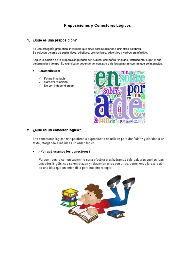 Preposiciones y Conectores Lógicos | PDF | Artes del Lenguaje y ...