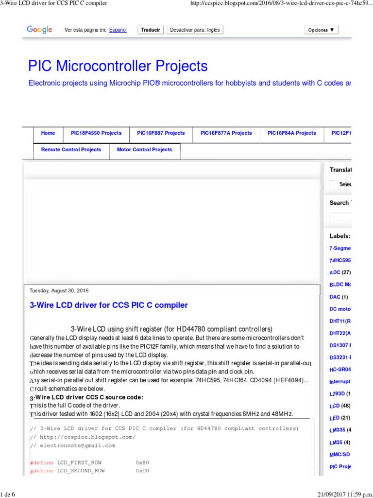 3-Wire LCD Driver For CCS PIC C Compiler | PDF | Microcontroller ...