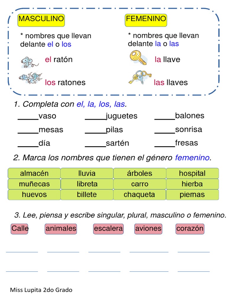 Género y Plural de Sustantivos | PDF | Artes del Lenguaje y Comunicación
