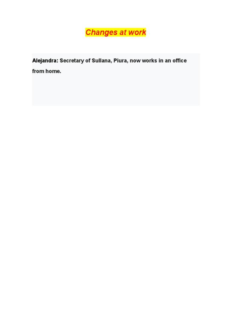 Changes at Work | PDF