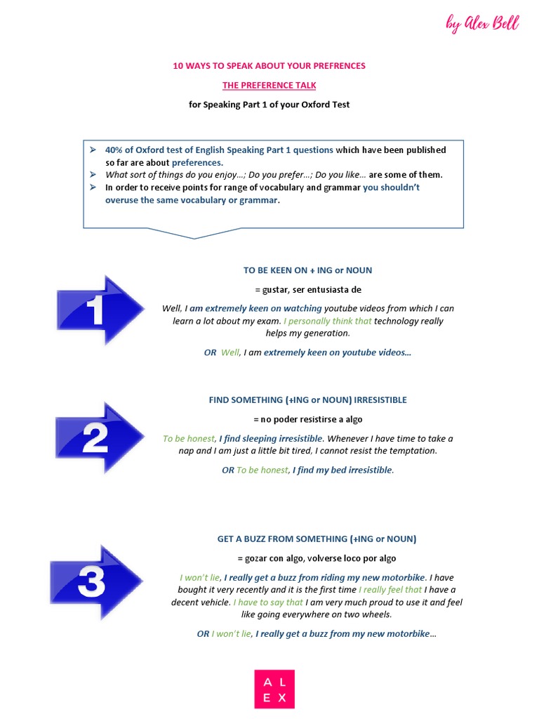10 WAYS TO SPEAK ABOUT YOUR PREFERENCES | PDF