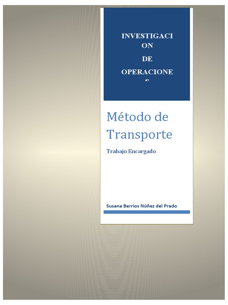 Método de Transporte | PDF | Programación lineal | Transporte