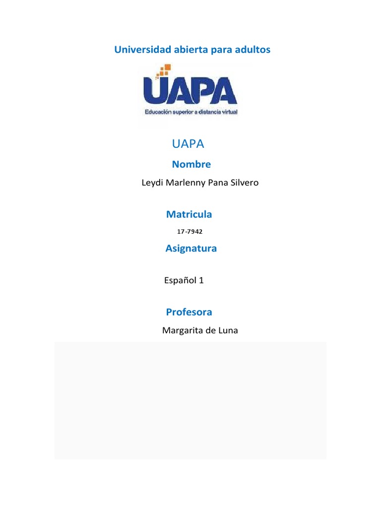 Universidad Abierta para Adultos UAPA No | PDF