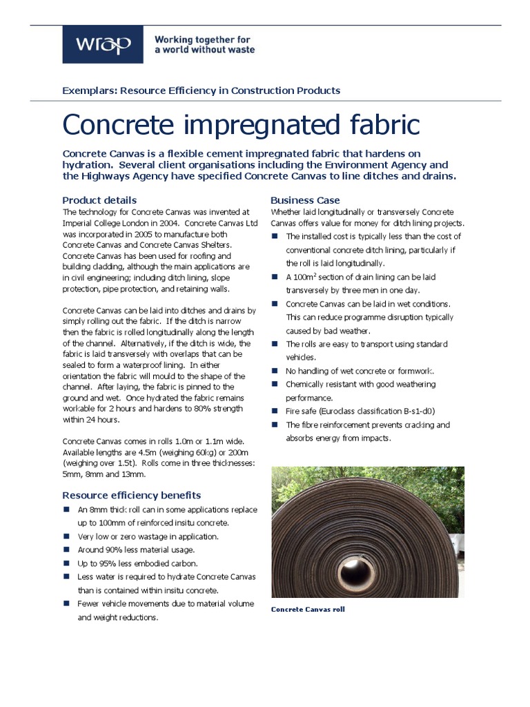 Concrete Canvas WRAP Report | PDF | Drainage | Concrete