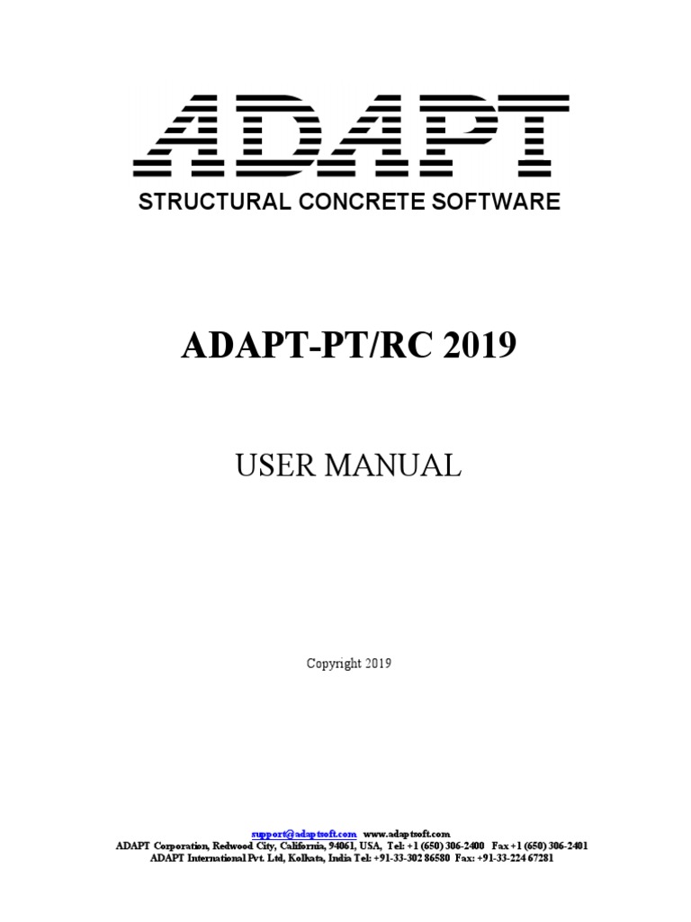 ADAPT-PTRC 2019 User Manual PDF | PDF | Prestressed Concrete | Menu ...