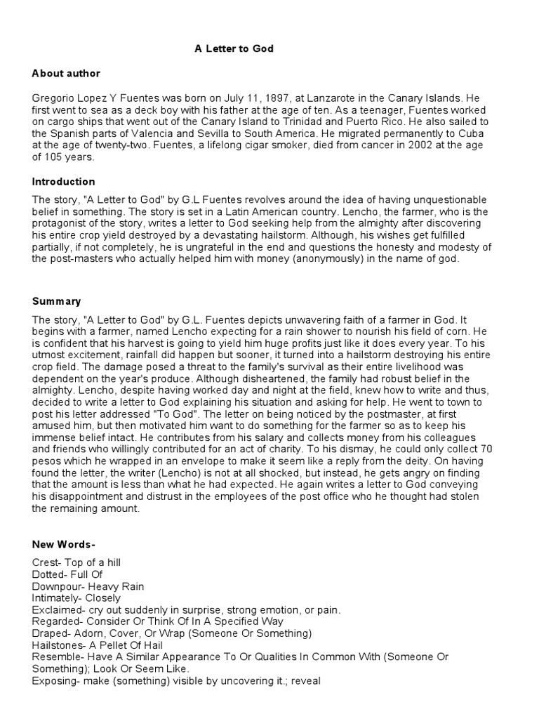 A Letter of Faith and a Lesson in Gratitude | PDF | Hail | Rain