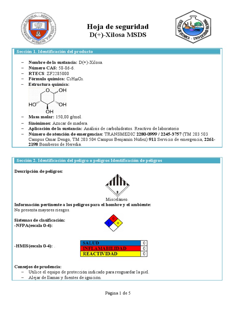 Xilosa | PDF | Agua | Ciencias fisicas