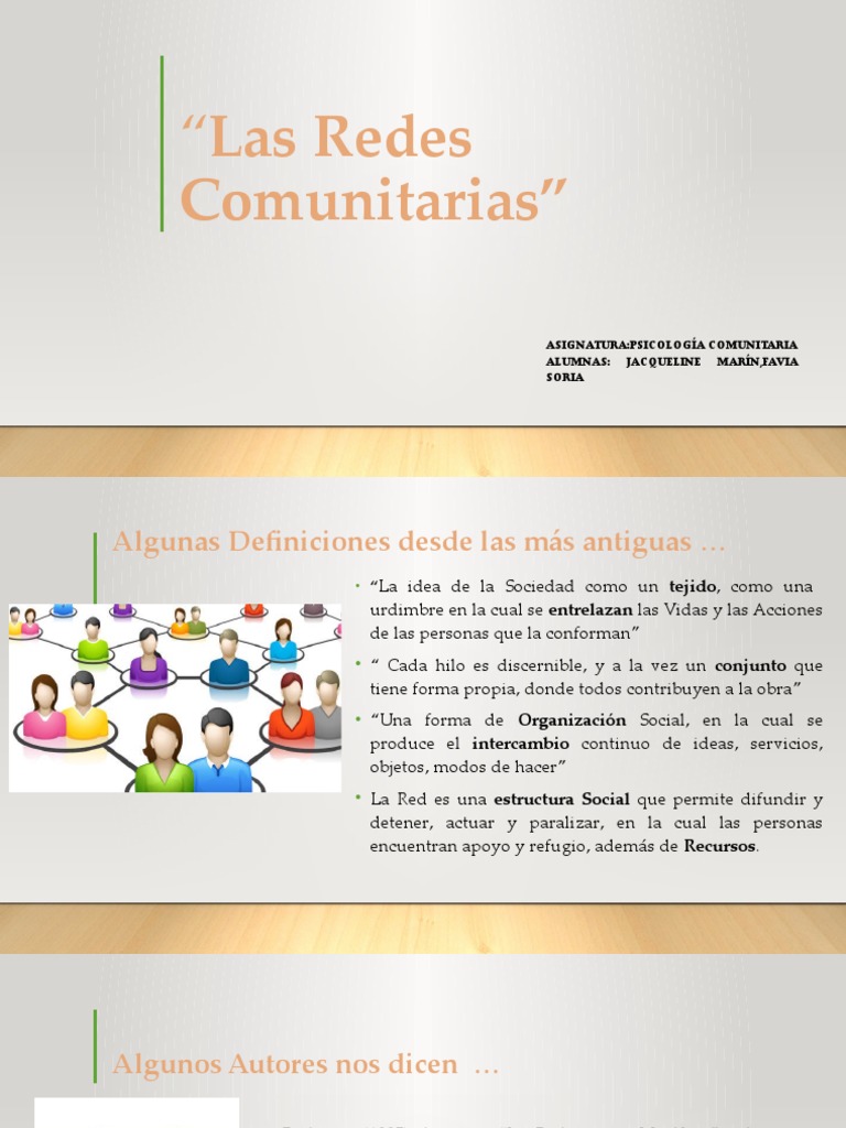 Las Redes Comunitarias | PDF | Red social | Psicología Social