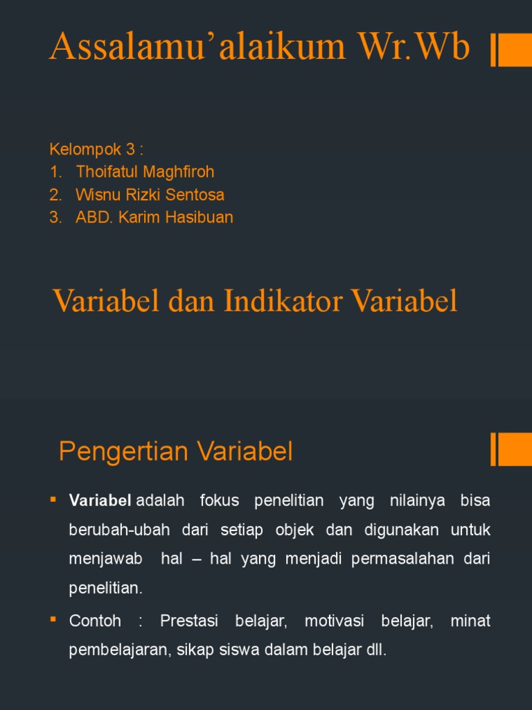 Variabel dan Indikator dalam Penelitian | PDF
