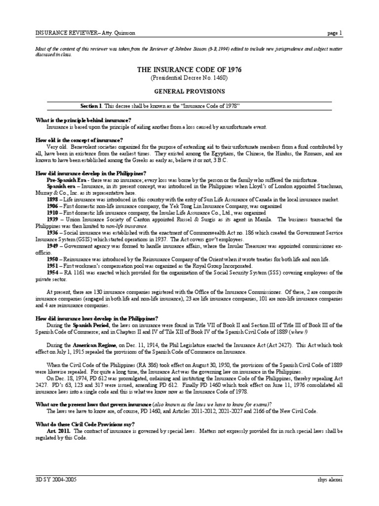 Insurance Reviewer | PDF | Surety | Insurance