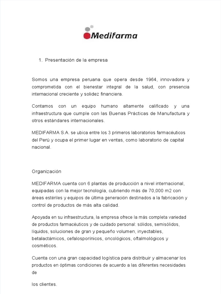 Medifarma | PDF | Producto (Negocio) | Responsabilidad social corporativa