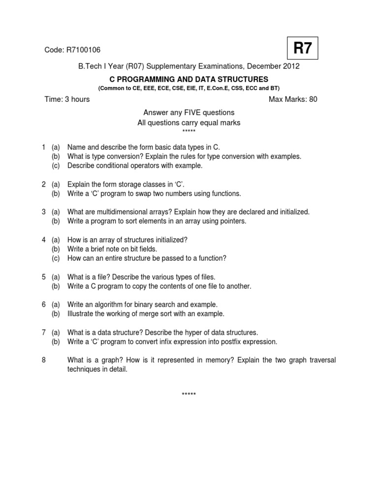 6791 CProgramming Data Structures | PDF