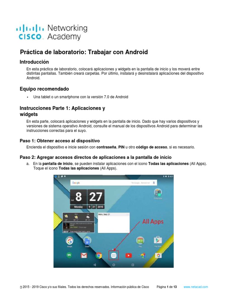12.1.2.2 Lab - Working With Android | PDF | Android (sistema operativo ...