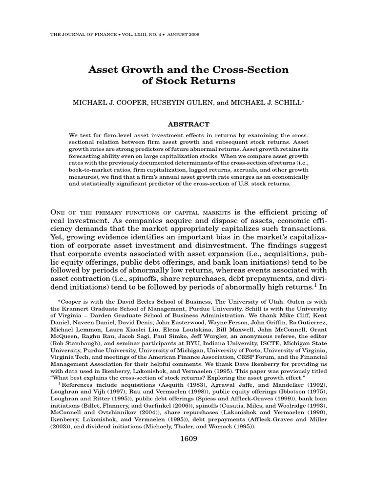 Asset Growth PDF | PDF | Financial Markets | Economies