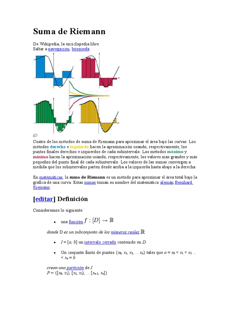 Suma de Riemann | PDF | Integral | Cálculo