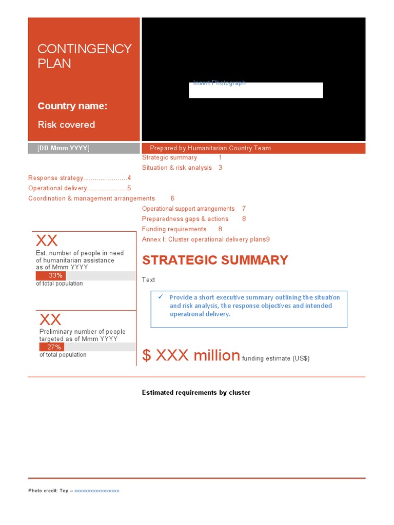 Contingency Plan: Strategic Summary | PDF | Non Governmental ...