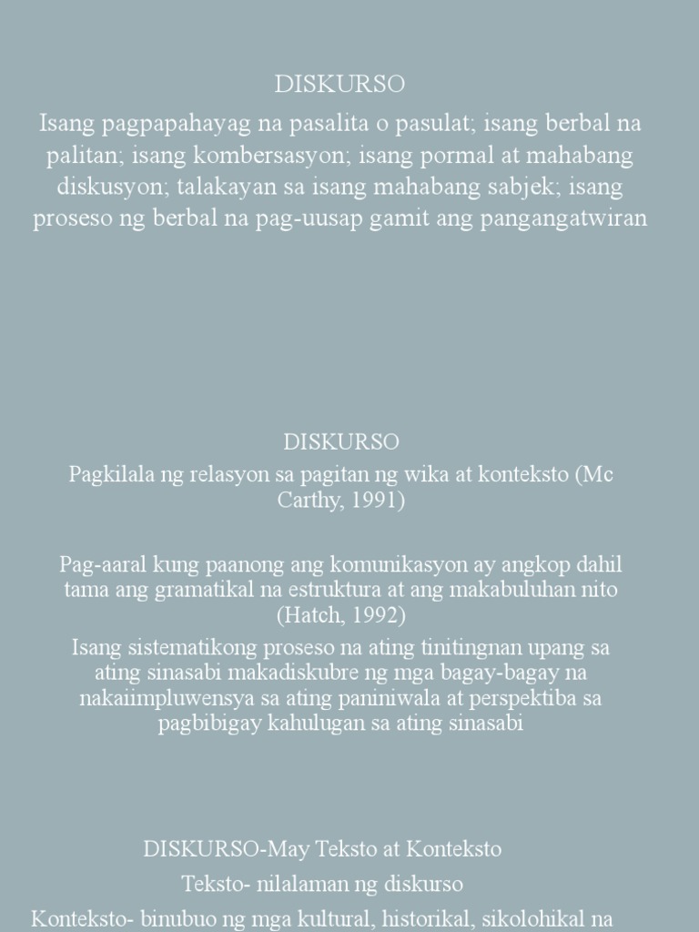 Diskurso Panimula | PDF