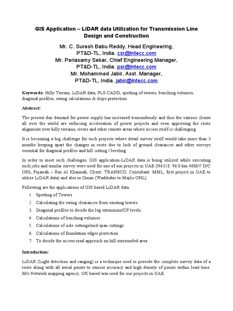 2..GIS 8 Paper Presentation | PDF | Lidar | Science