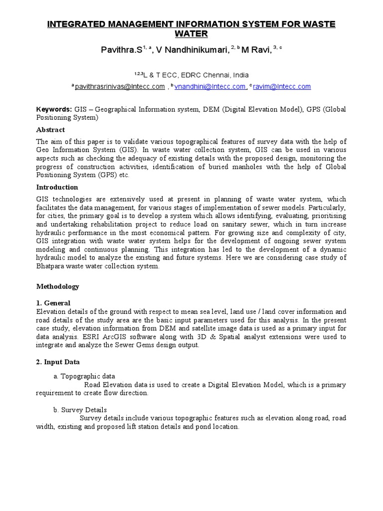 GIS in Wastewater Management Analysis | PDF | Geographic Information ...