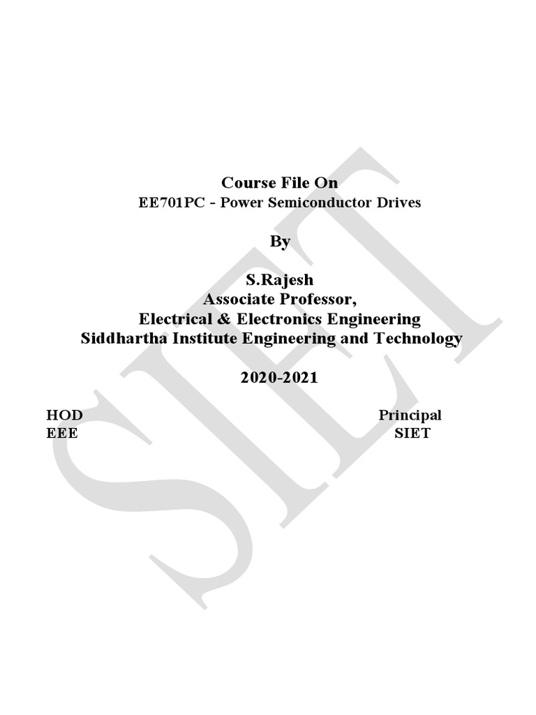 Power Semiconductor Drives Course File | PDF | Electric Motor | Engines