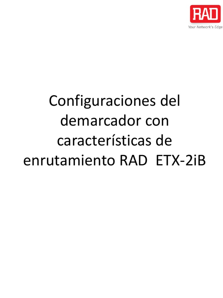 Configuración del Demarcador RAD ETX-2iB | PDF | Red de computadoras ...